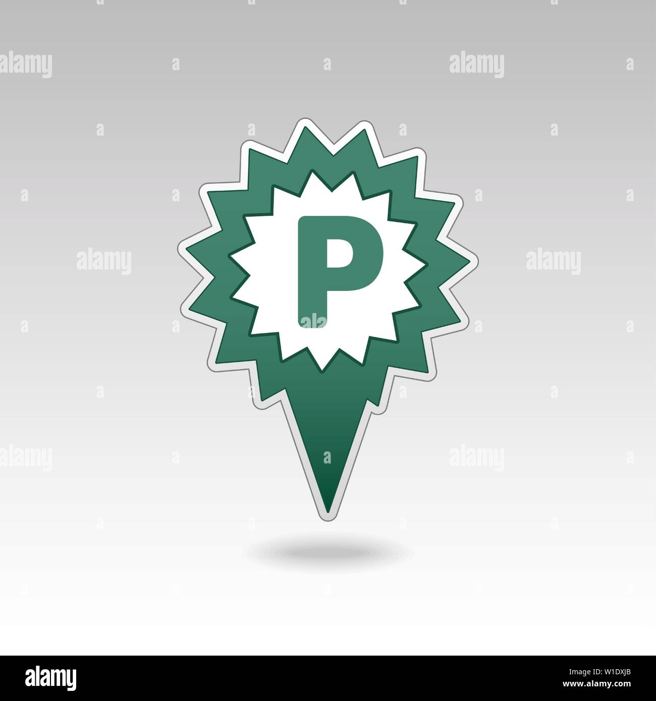Parking pin map icon. Map pointer. Map markers. Destination vector icon. GPS location symbol ...