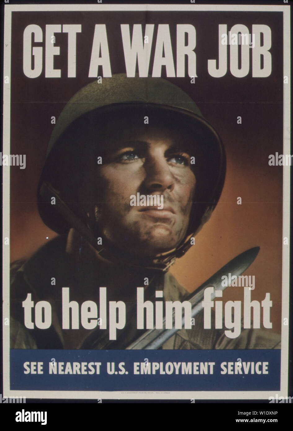 Get a War Job to Help Him Fight Stock Photo - Alamy