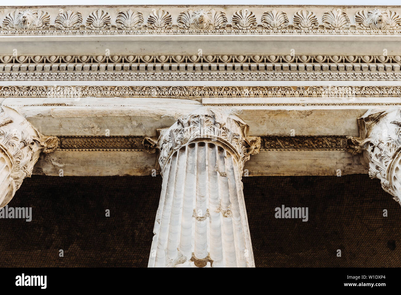 The temple of hadrian hadrianeum hadrian is roman temple hi-res stock ...