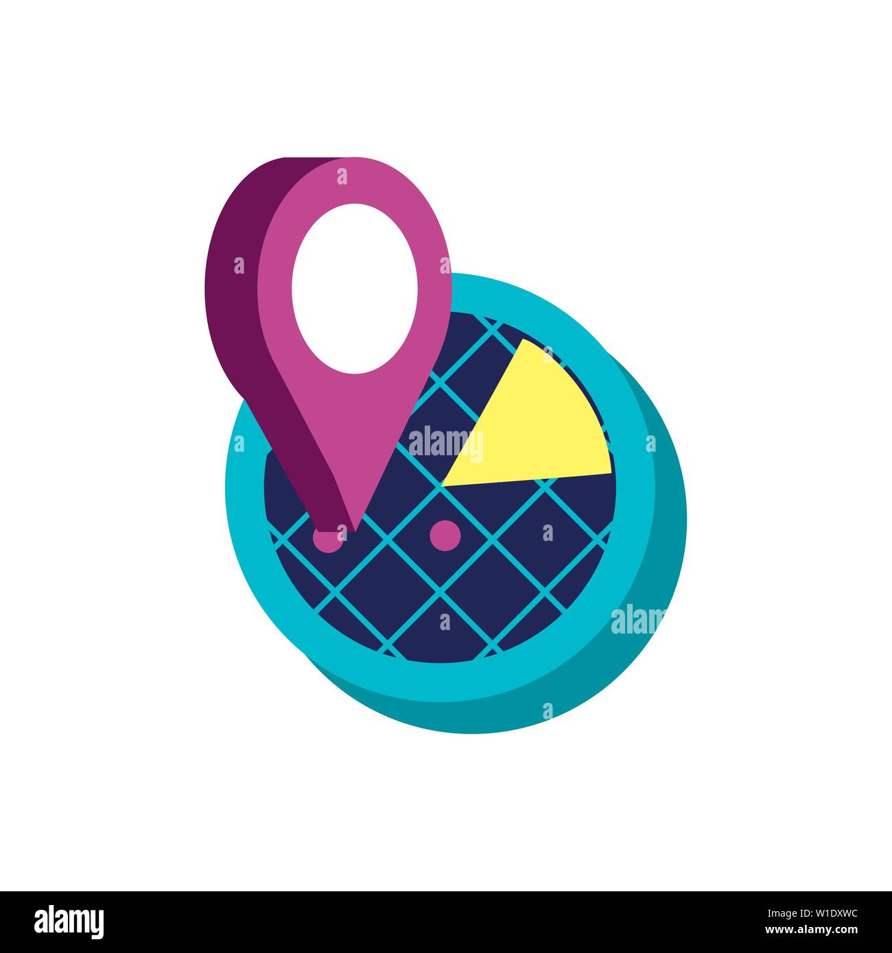 radar location with pin location vector illustration design Stock ...