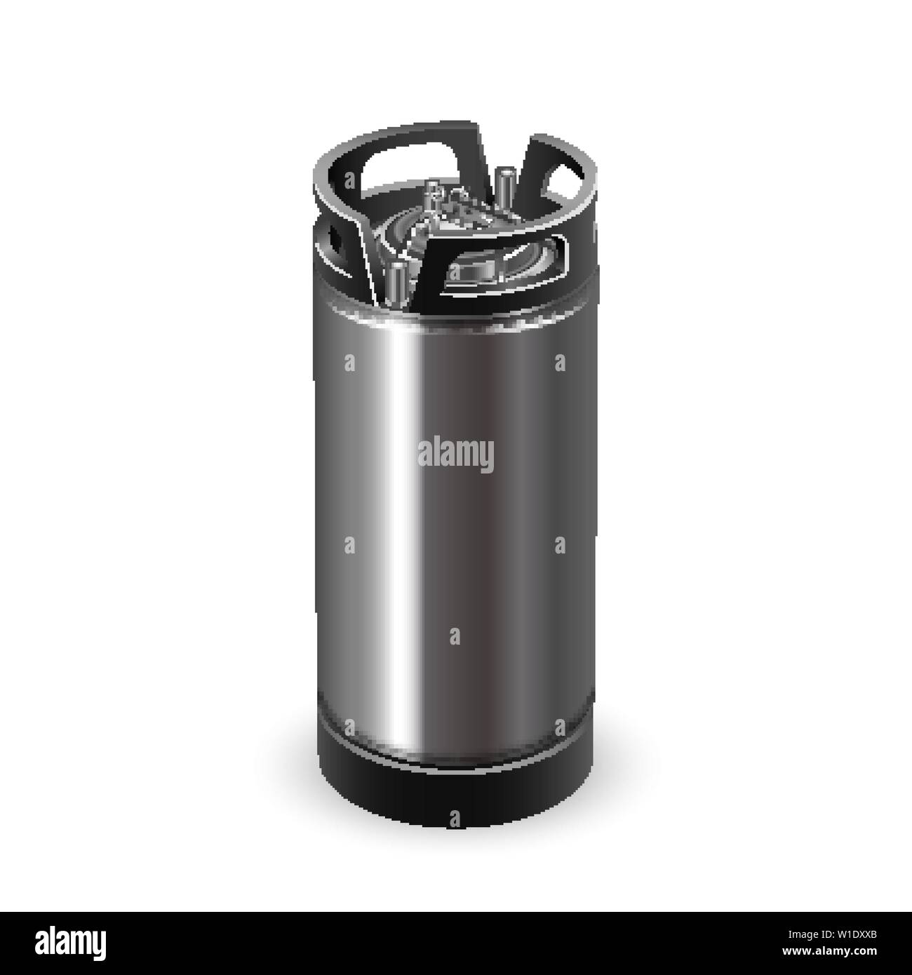 Modern Black And Chrome Metallic Keg Barrel Vector Stock Vector Image ...