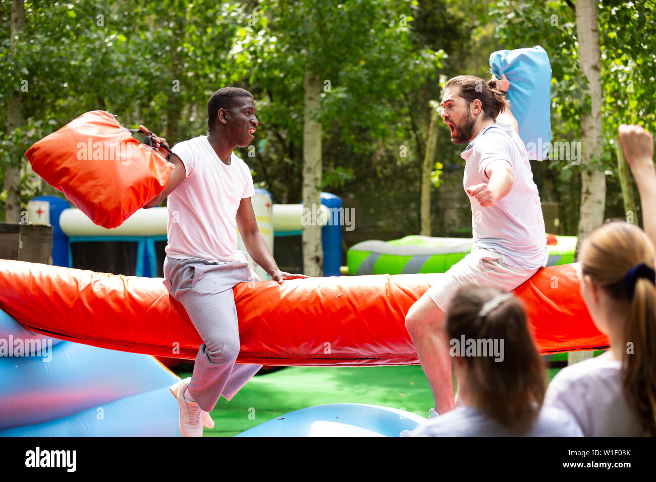 Pillow fight contest hi-res stock photography and images - Alamy