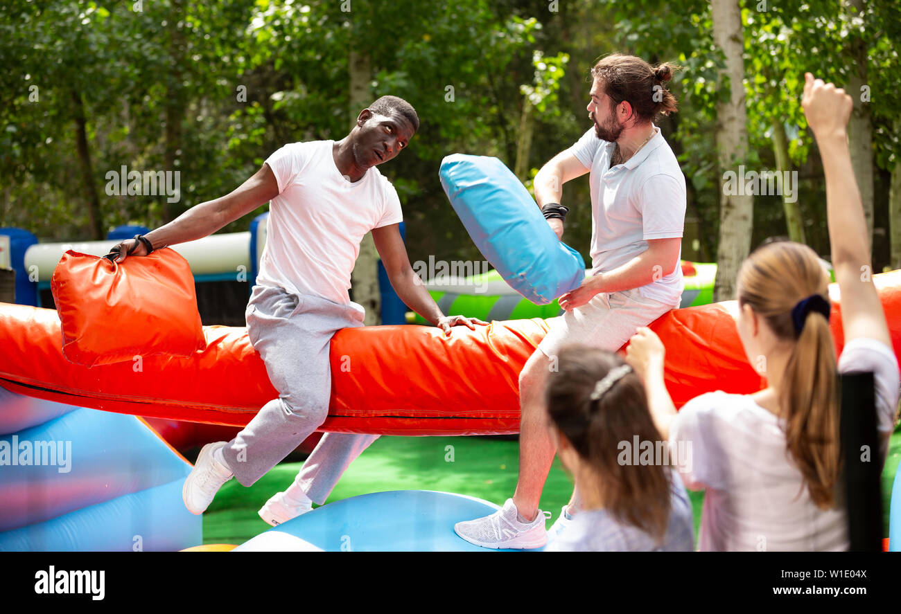 Pillow fight contest hi-res stock photography and images - Alamy