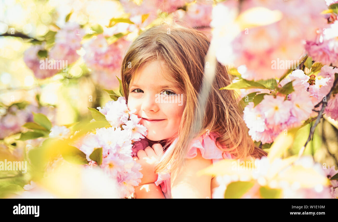 Small child. Natural beauty. Childrens day. Springtime. weather ...