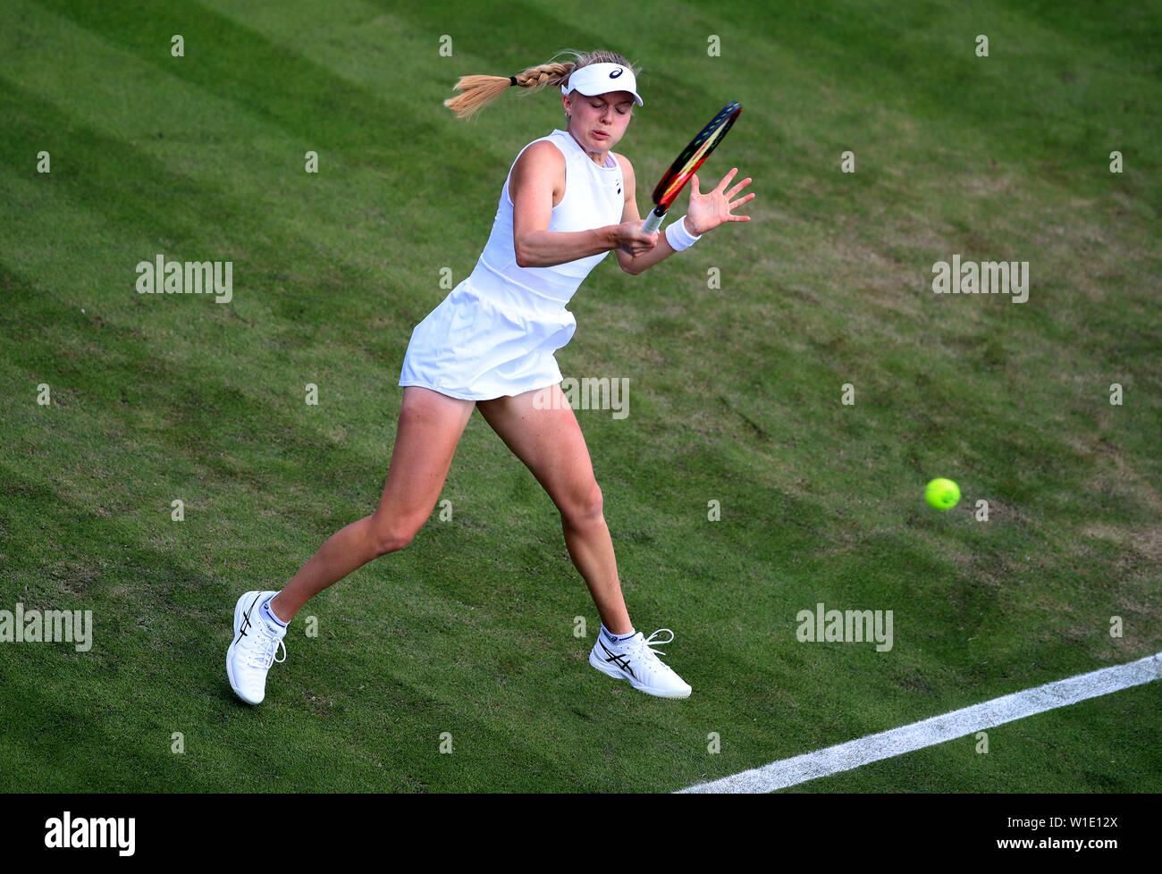 Harriet Dart in action on day two of the Wimbledon Championships at the ...