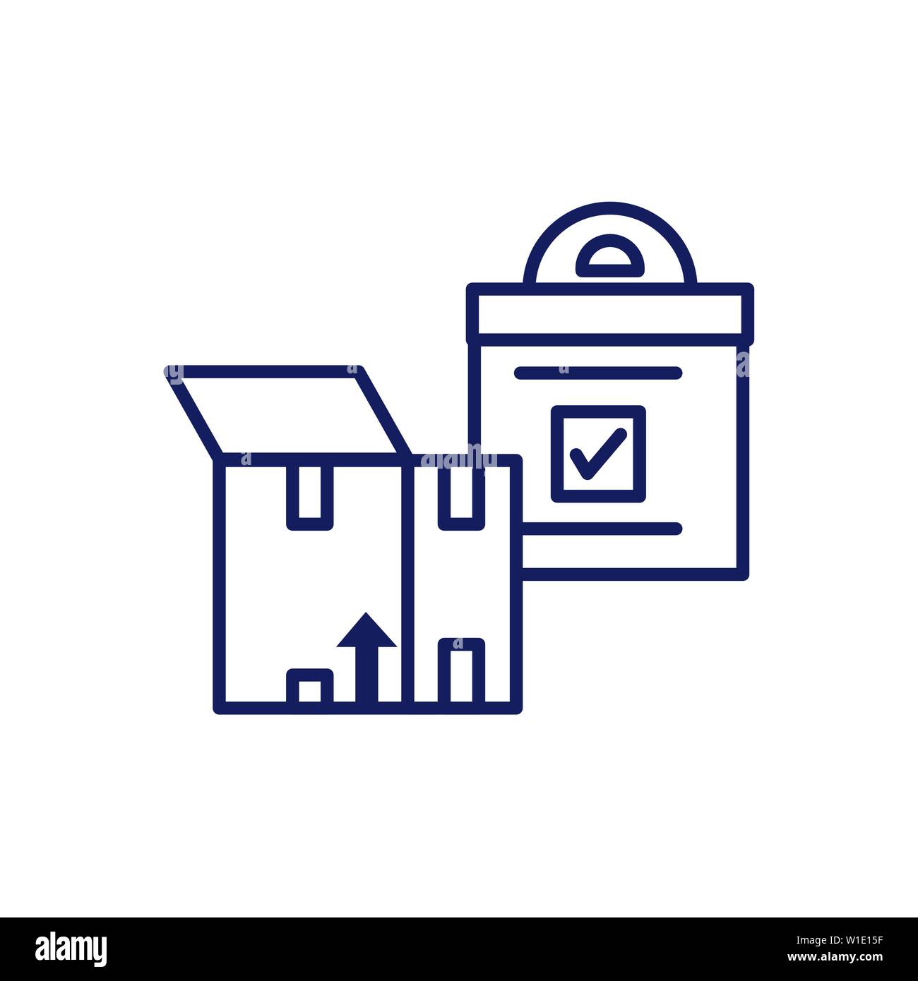 box carton with checklist clipboard vector illustration design Stock ...