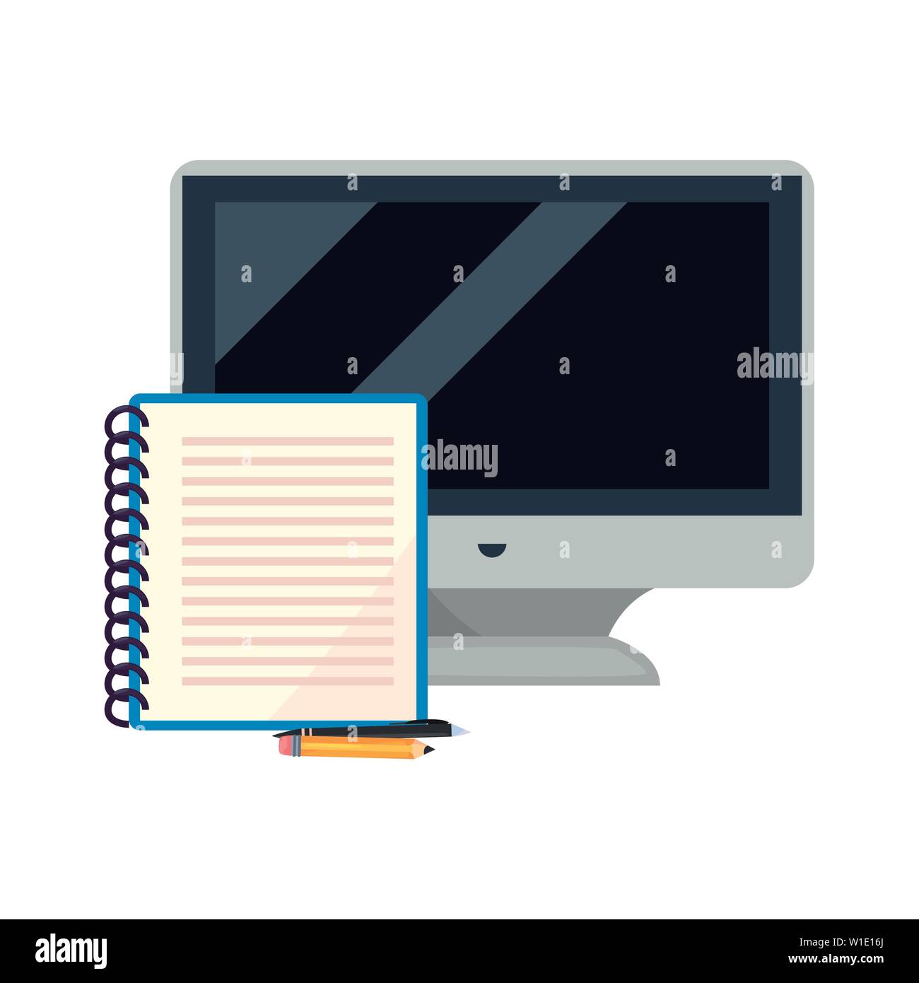 computer notebook pencil back to school vector illustration Stock ...