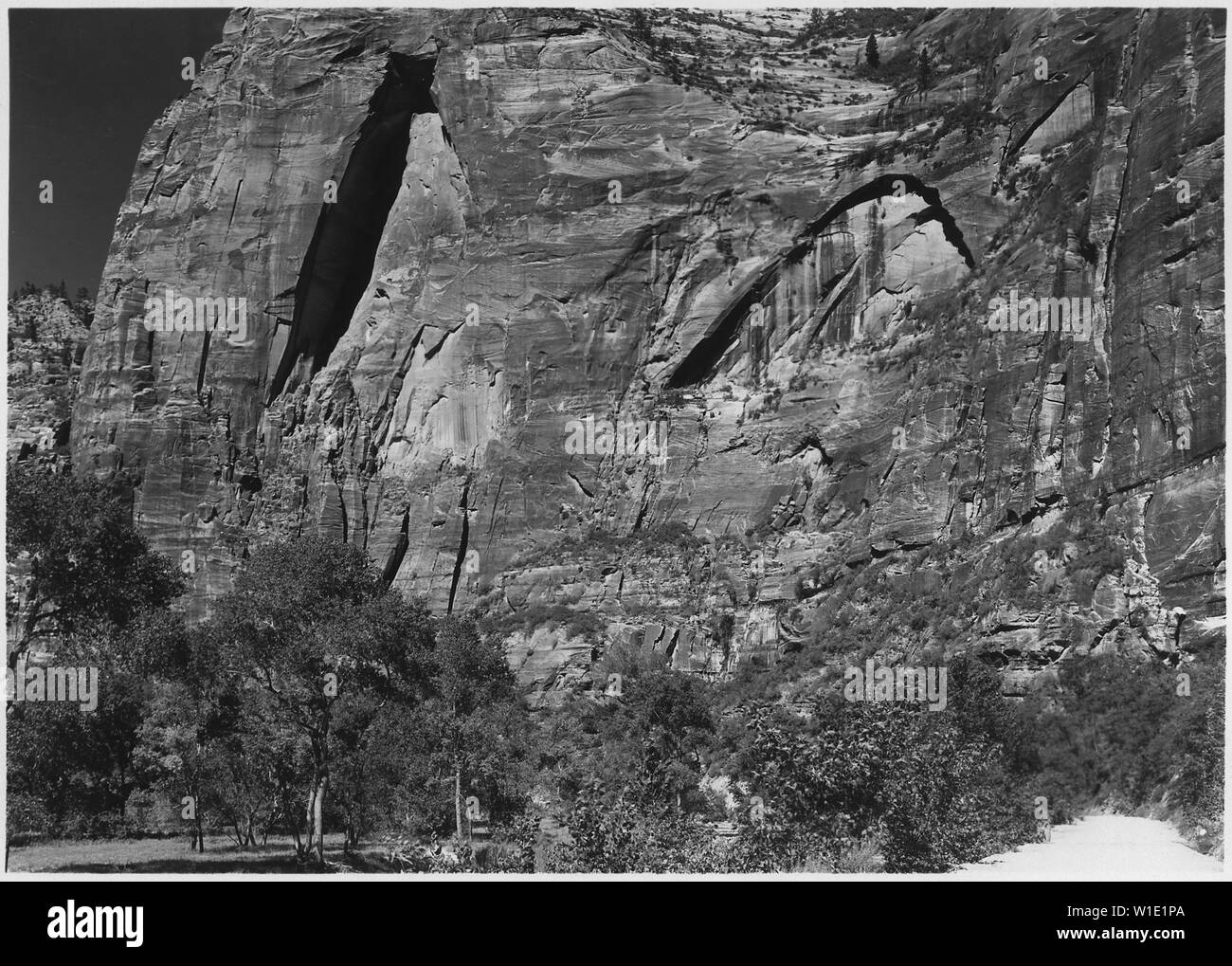 Gothic Arch and Round Top Arch. East wall of Canyon just below Temple ...