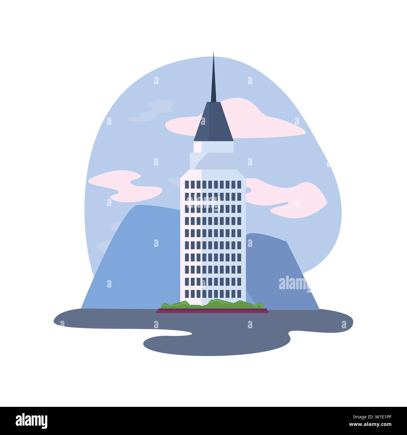 futuristic building urban tower icon vector illustration Stock Vector ...