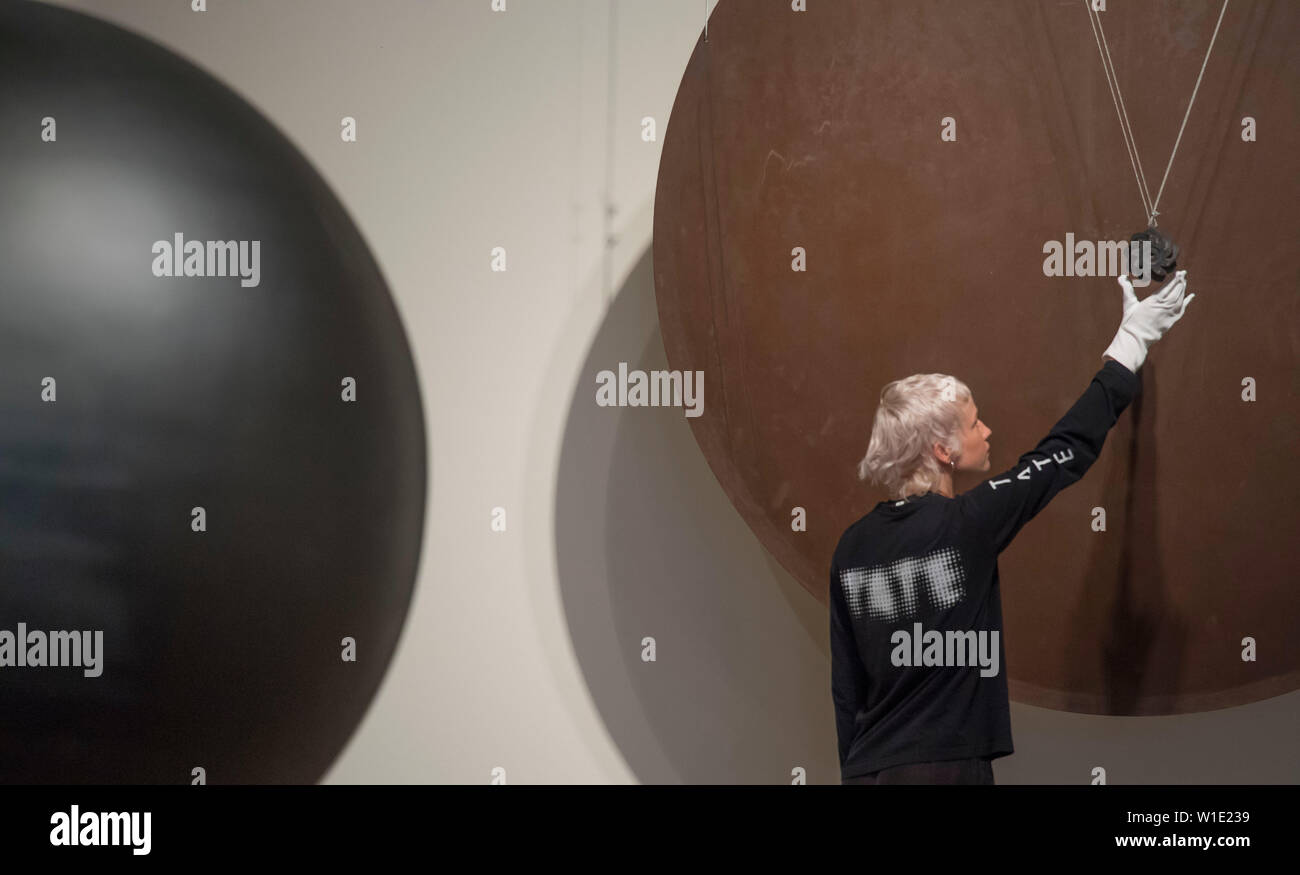 Tate Modern, London, UK. 2nd July 2019. Works by Takis, some of the ...