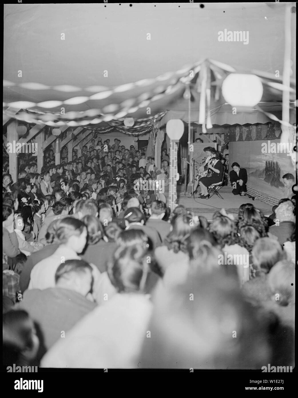 Granada Relocaion Center, Amache, Colorado. Two Nisei girls perform on ...