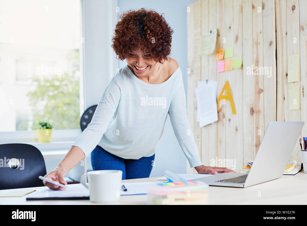 African american freelancer standing hi-res stock photography and ...