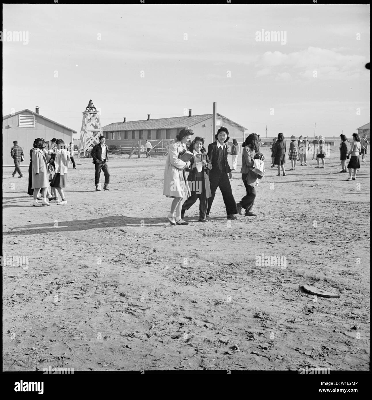 Granada Relocation Center, Amache, Colorado. A typical recess scene on ...