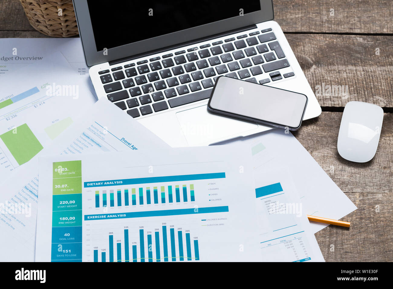 Showing business and financial report. Accounting Stock Photo - Alamy
