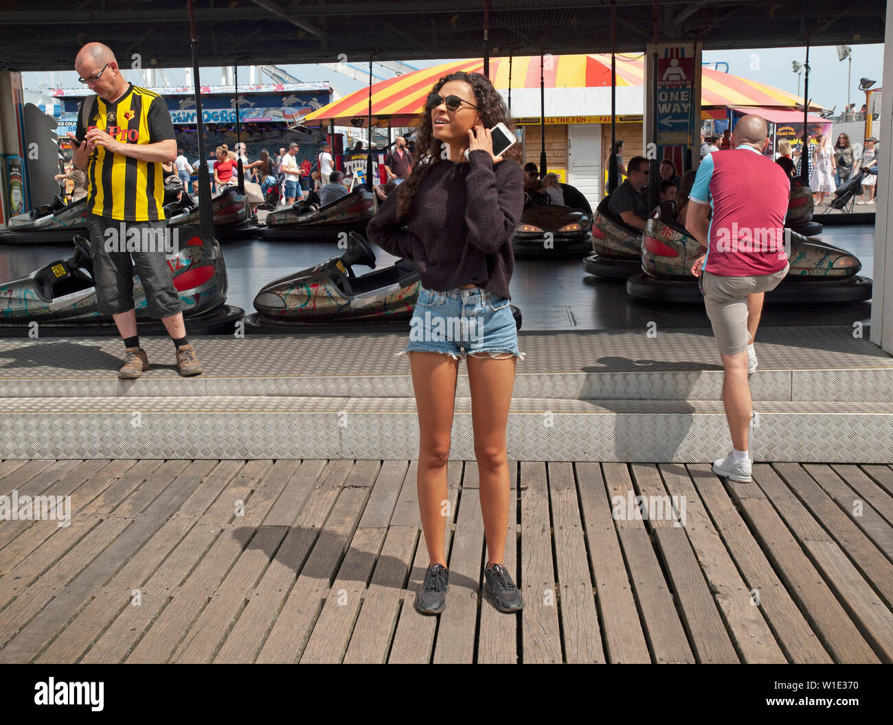 Dodgems at the funfair on brighton pier hi-res stock photography and ...