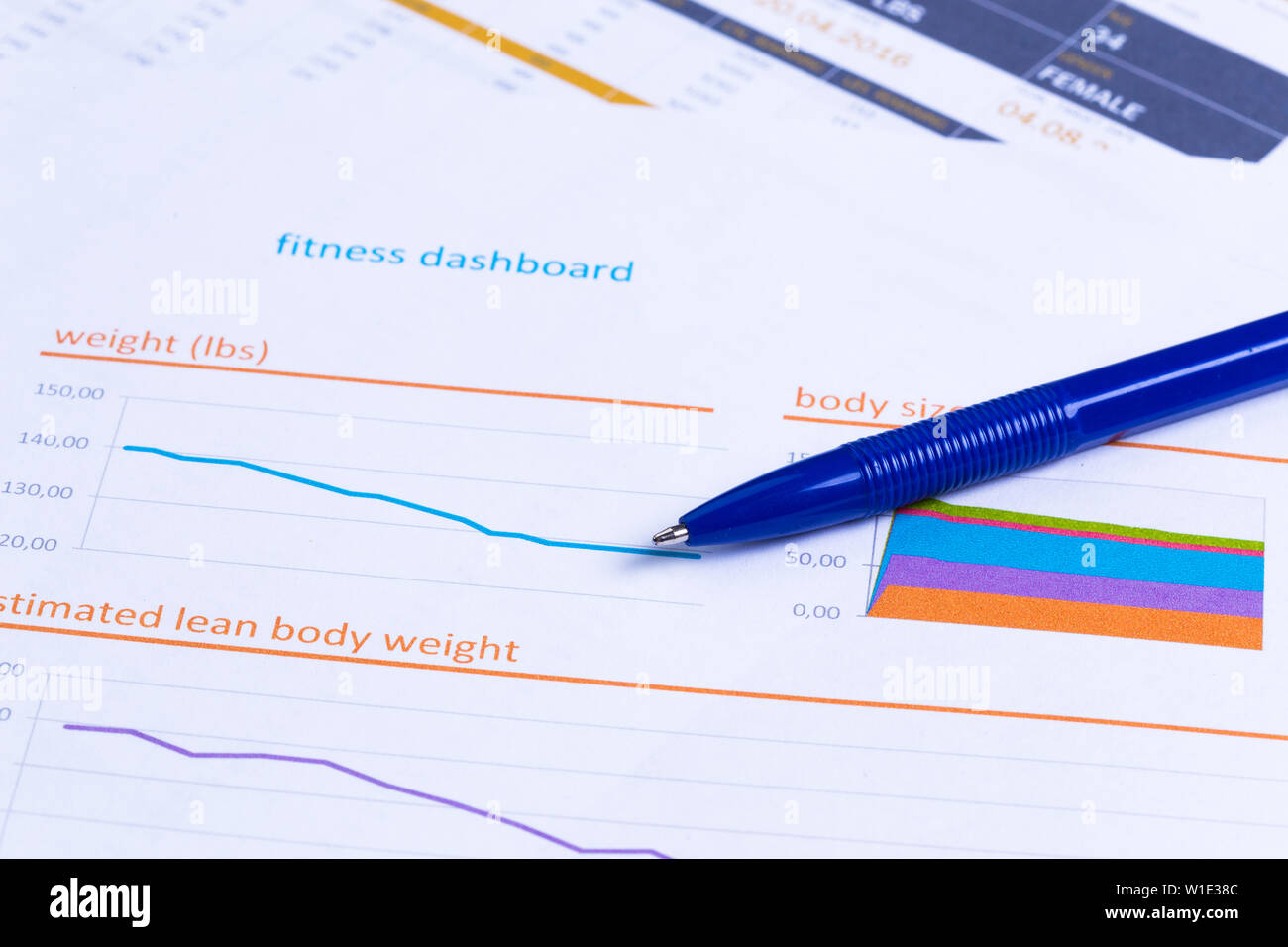 Business performance graph with ballpoint pen Stock Photo - Alamy