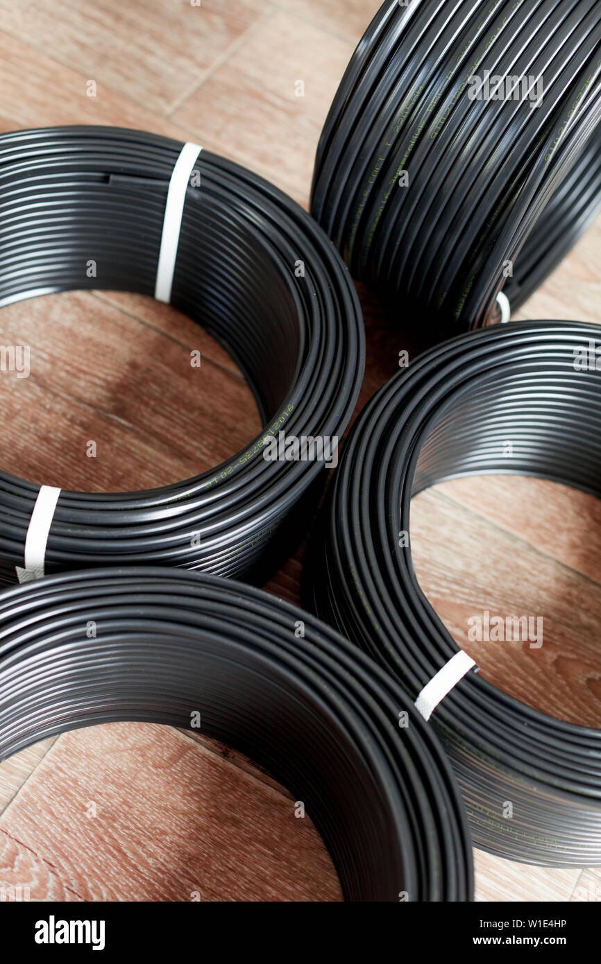 set colored electric cable Stock Photo - Alamy