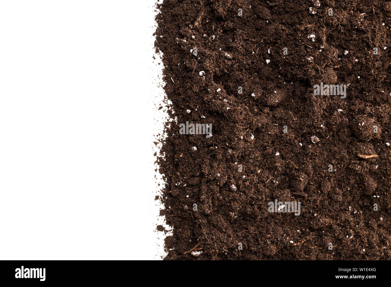 Soil or dirt section isolated on white background Stock Photo - Alamy