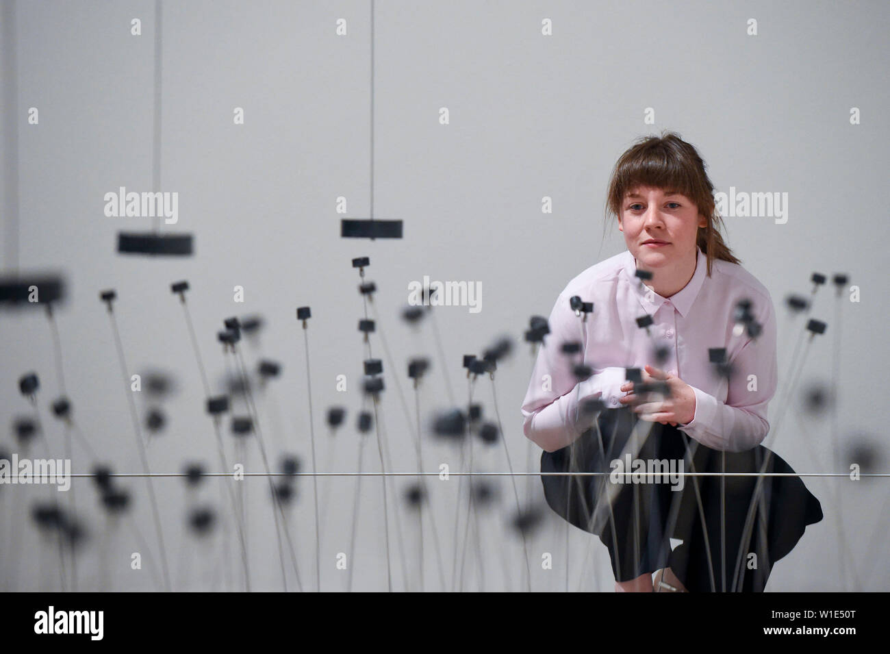 London, UK. 2 June 2019. A staff member views "Magnetic Fields", 1969 ...