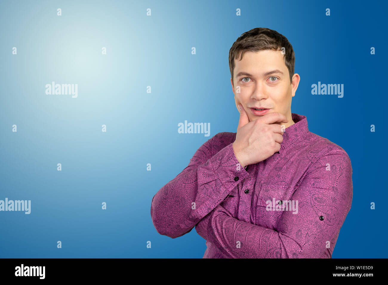 Man deeply thinking Stock Photo - Alamy