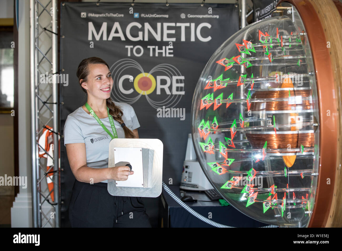 Royal Society Summer Science Exhibition, a scale model of earths ...