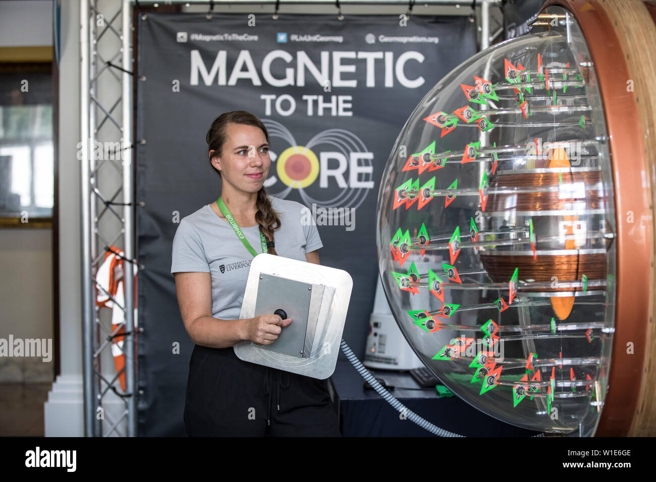Royal Society Summer Science Exhibition, a scale model of earths ...