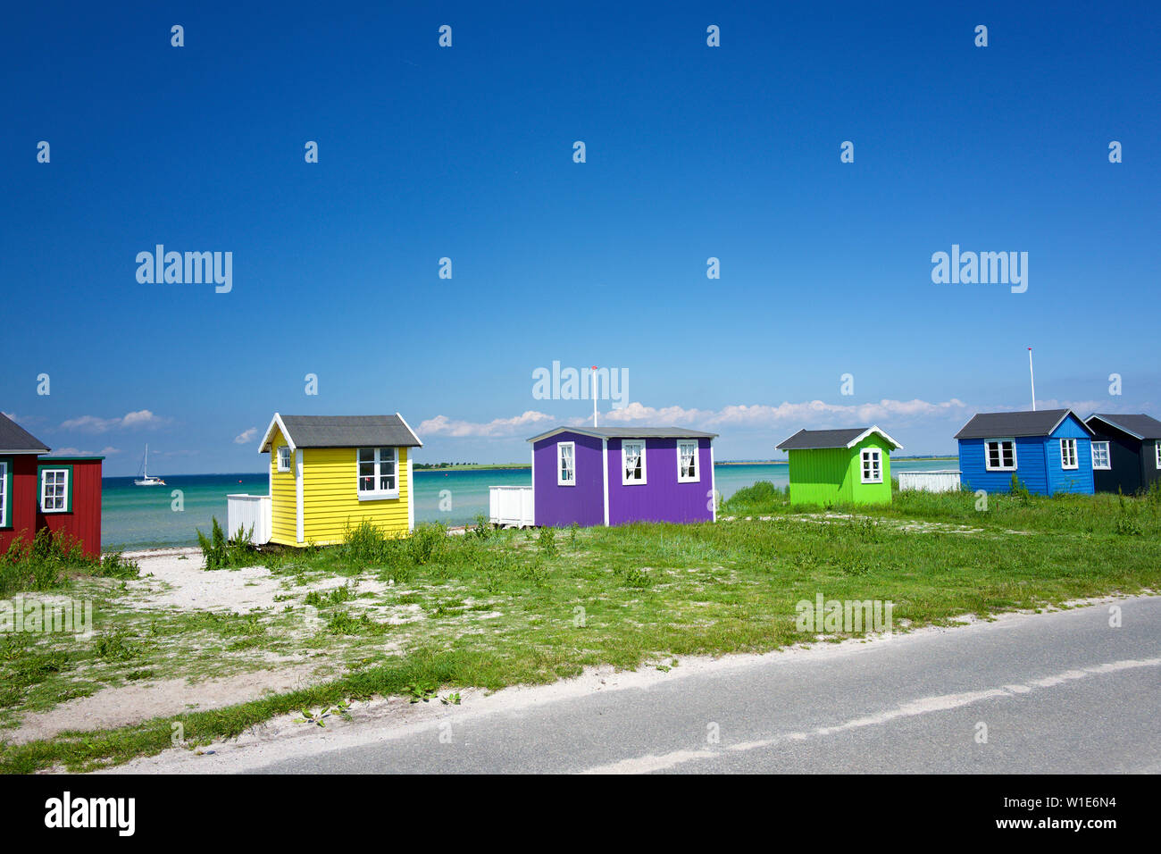Beach huts, Aeroskobing, Aero, Denmark Stock Photo - Alamy