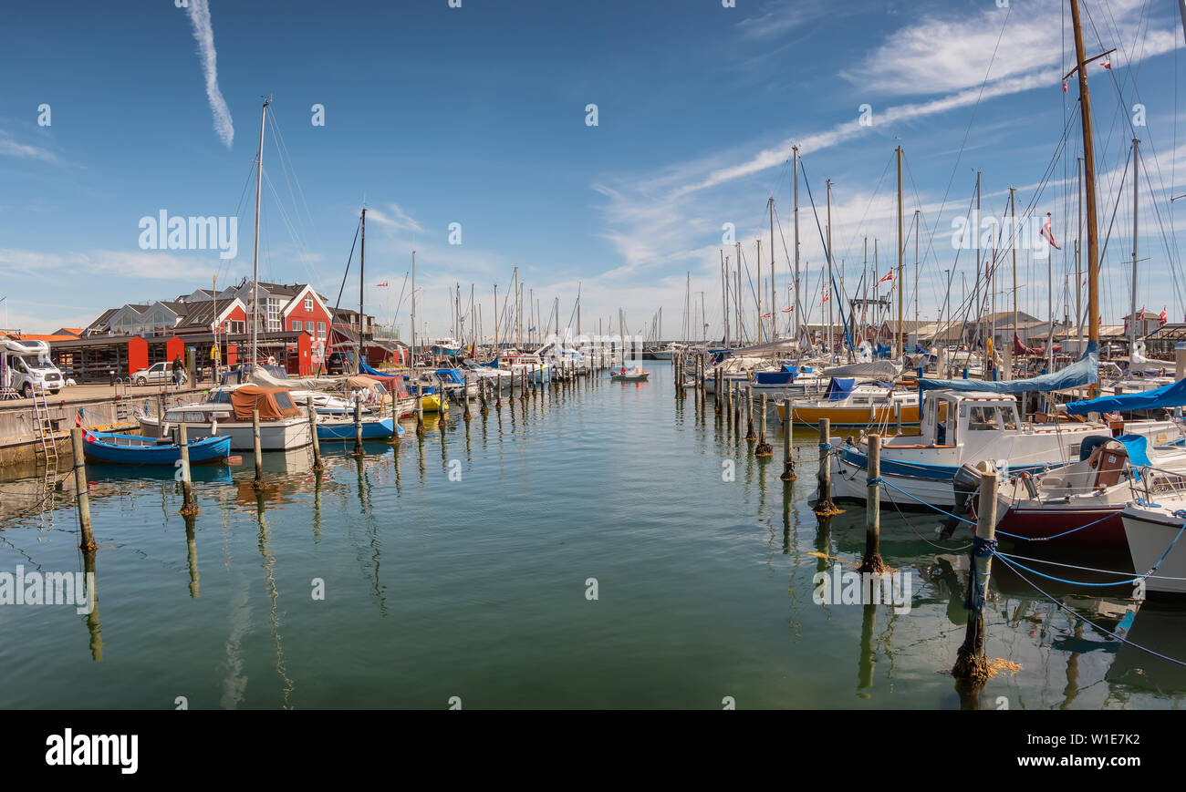Harbor marina in Juelsminde for small boats, Jutland Denmark Stock ...