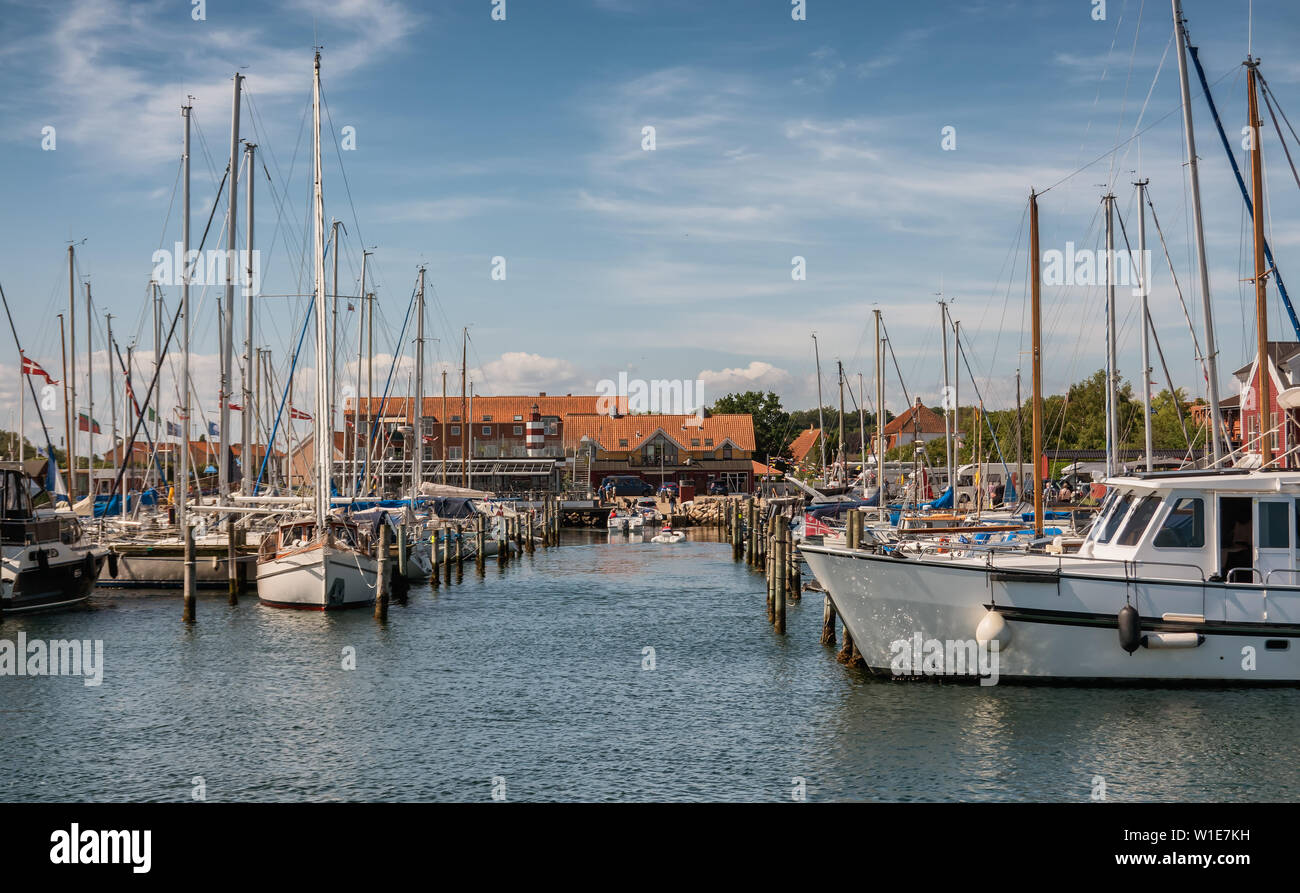 Harbor marina in Juelsminde for small boats, Jutland Denmark Stock ...