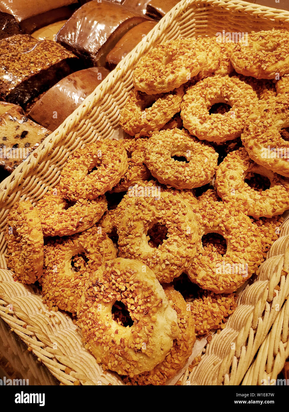 Shortbread ring cookies with peanuts, fresh pastry Stock Photo - Alamy