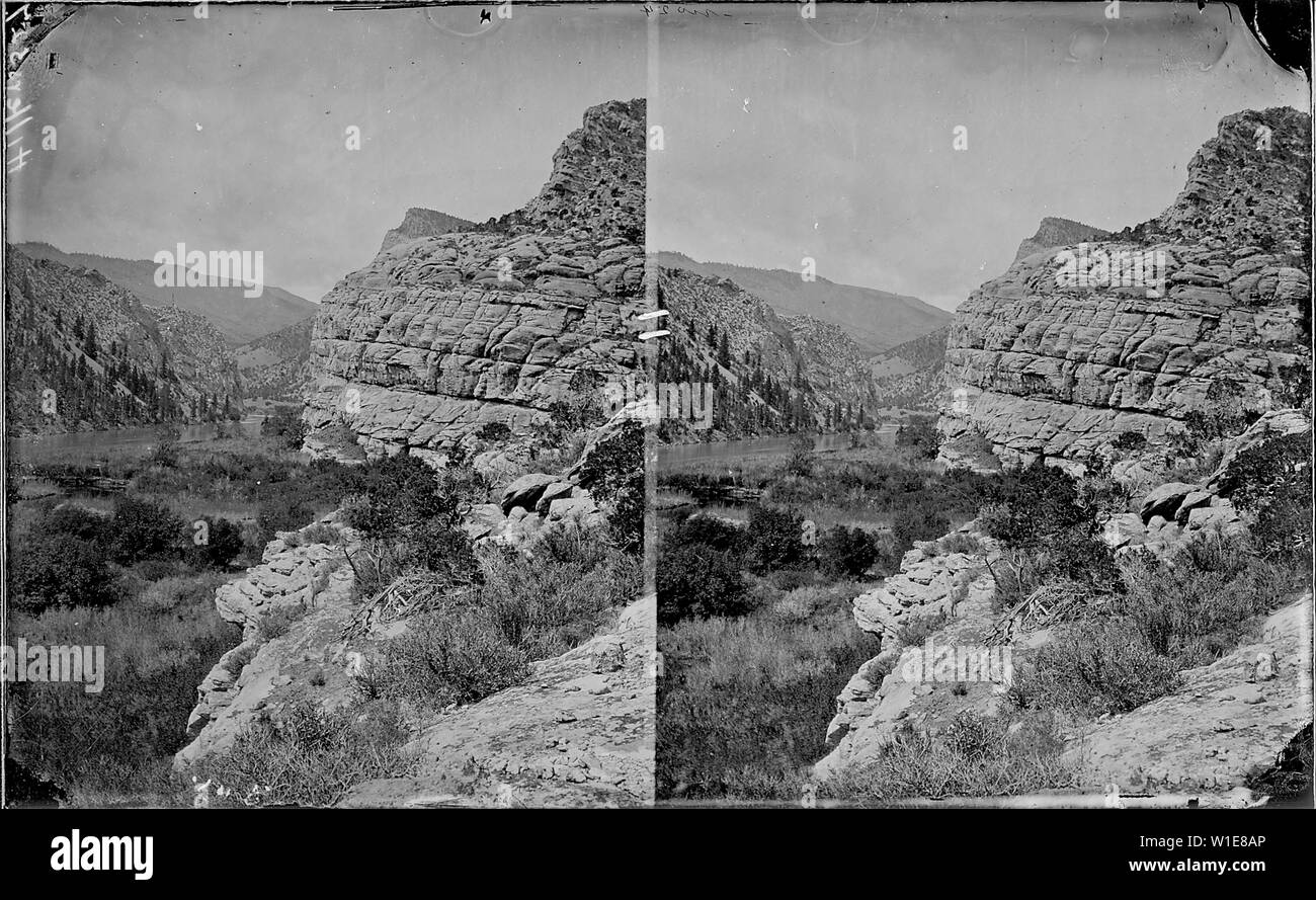 Green River. Beehive Point on right middle. Photo by Beaman, 1871. Old ...
