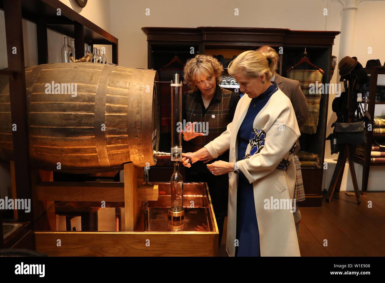 The Countess of Forfar during a visit to Glenfiddich Whisky Distillery ...