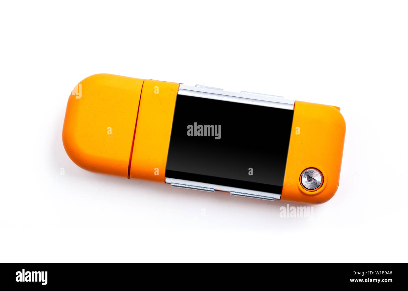Small mp3 player isolated on white Stock Photo - Alamy