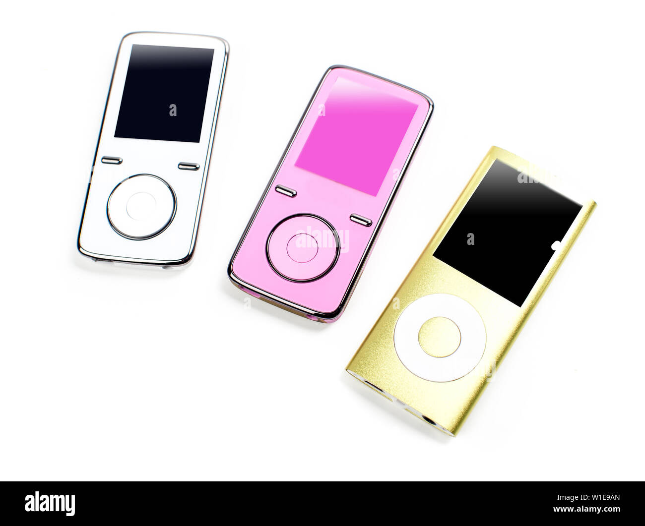 Small mp3 player isolated on white Stock Photo - Alamy