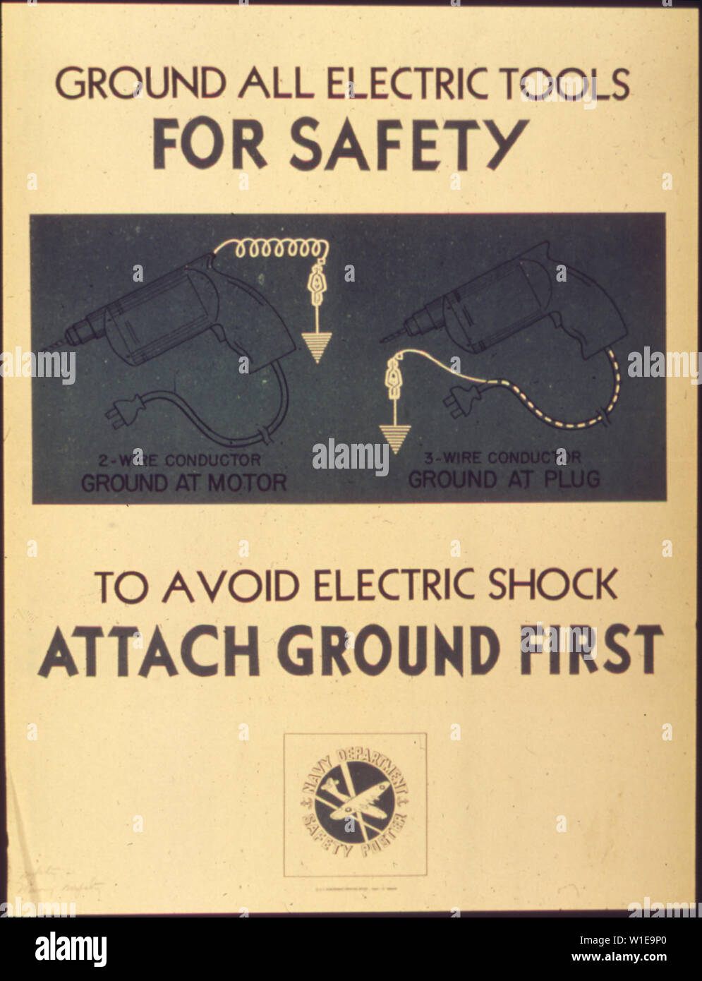 Ground all Electric Tools for Safety to Avoid Electric Shock, Attach ...