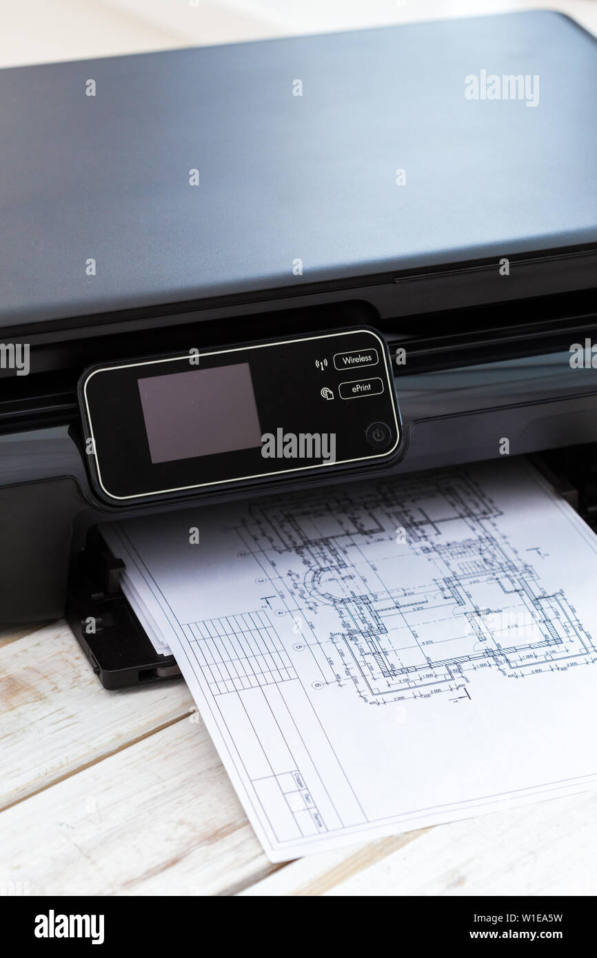 Printer, copier, scanner. Office table Stock Photo - Alamy