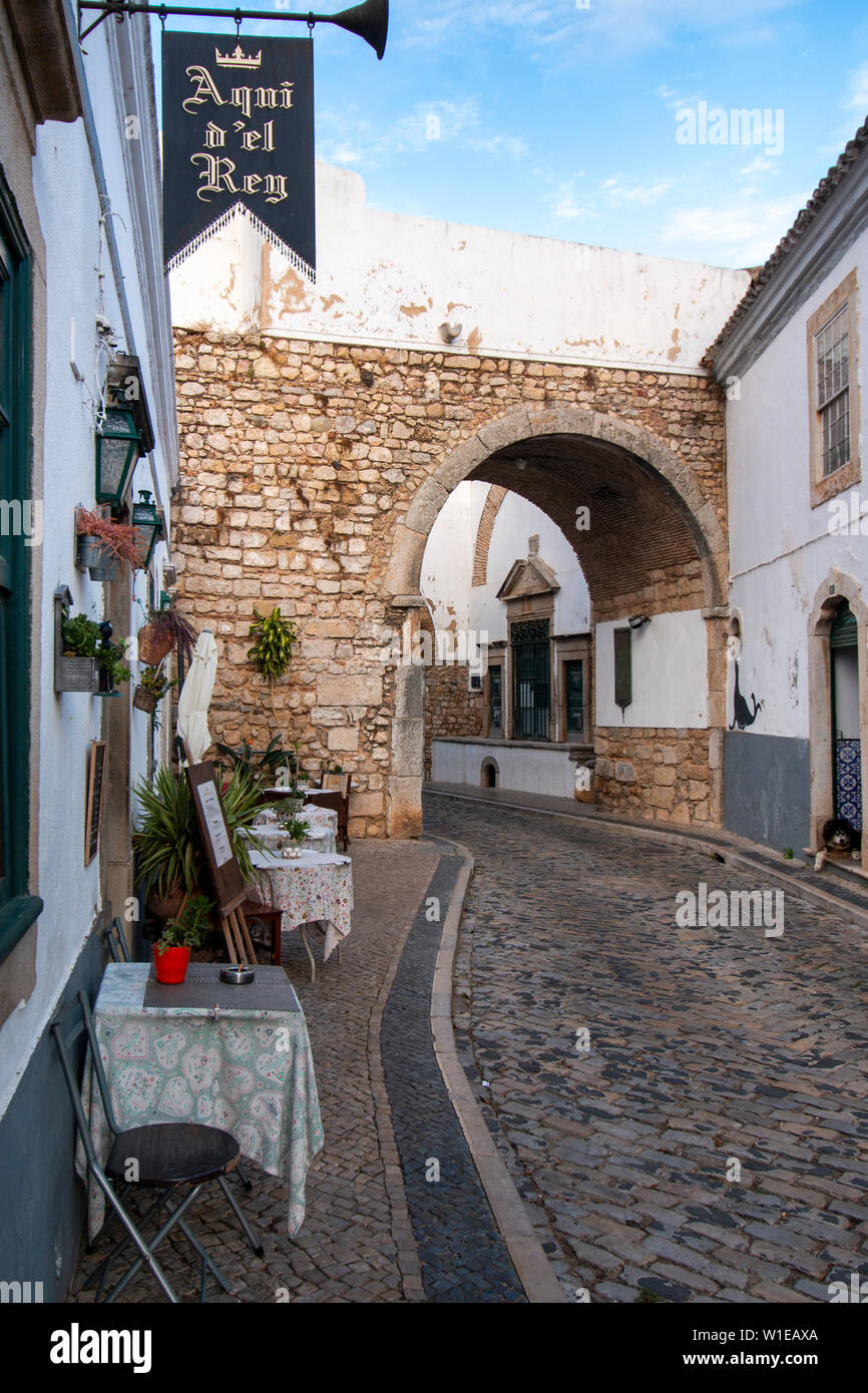 FARO, PORTUGAL: OCTOBER 20th, 2018: View of the historical street in ...