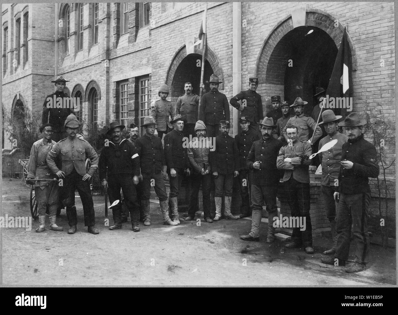 Group of Signal men in China., ca. 1900; General notes: Use War and ...