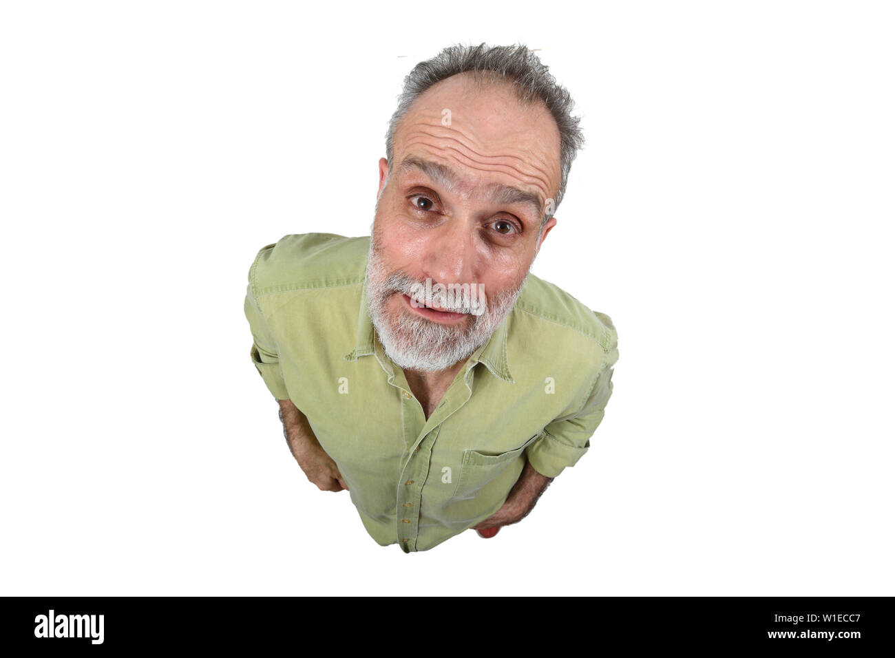top view of a portrait of a man on white Stock Photo - Alamy