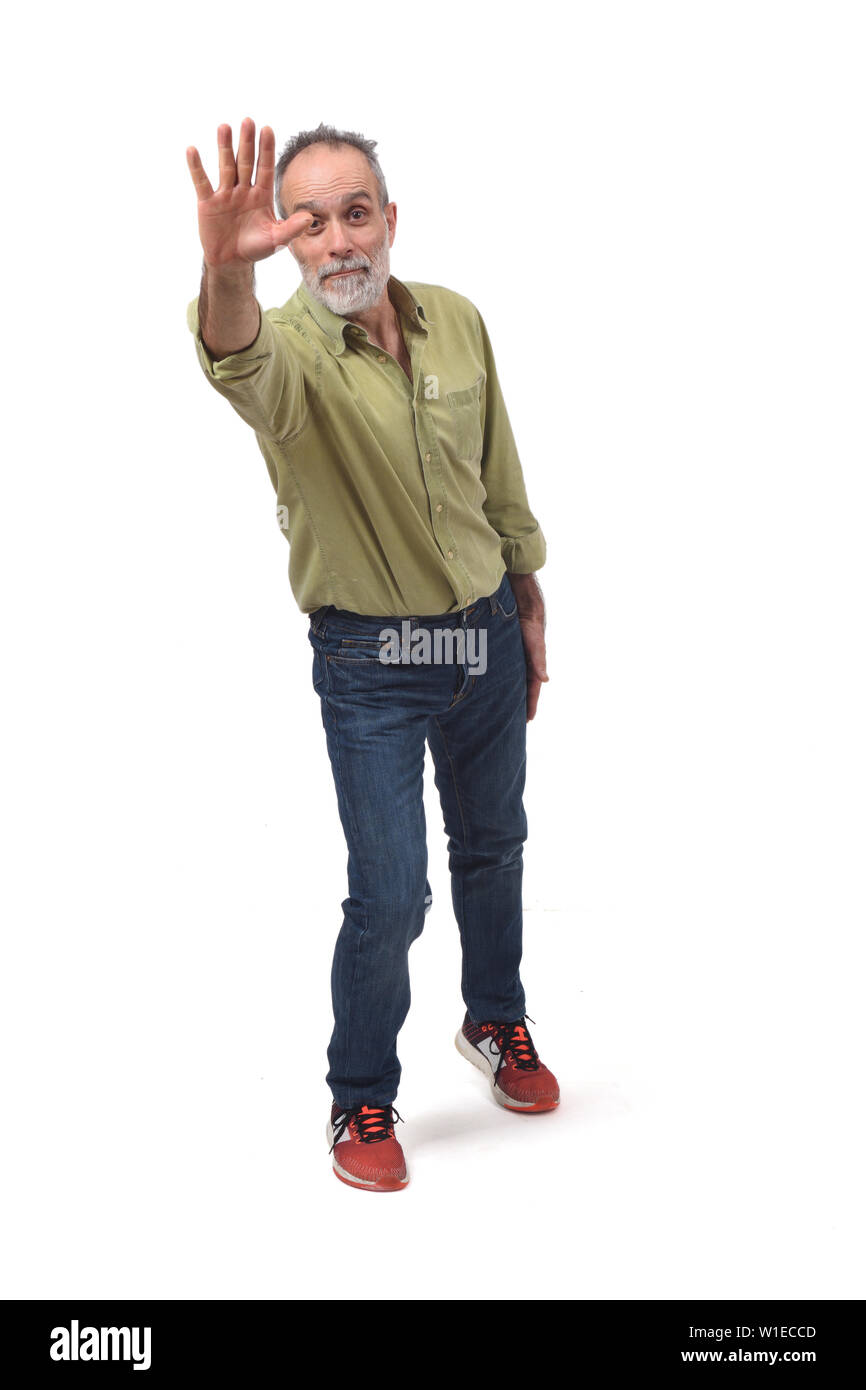 Handsome smiling guy waving Cut Out Stock Images & Pictures - Alamy