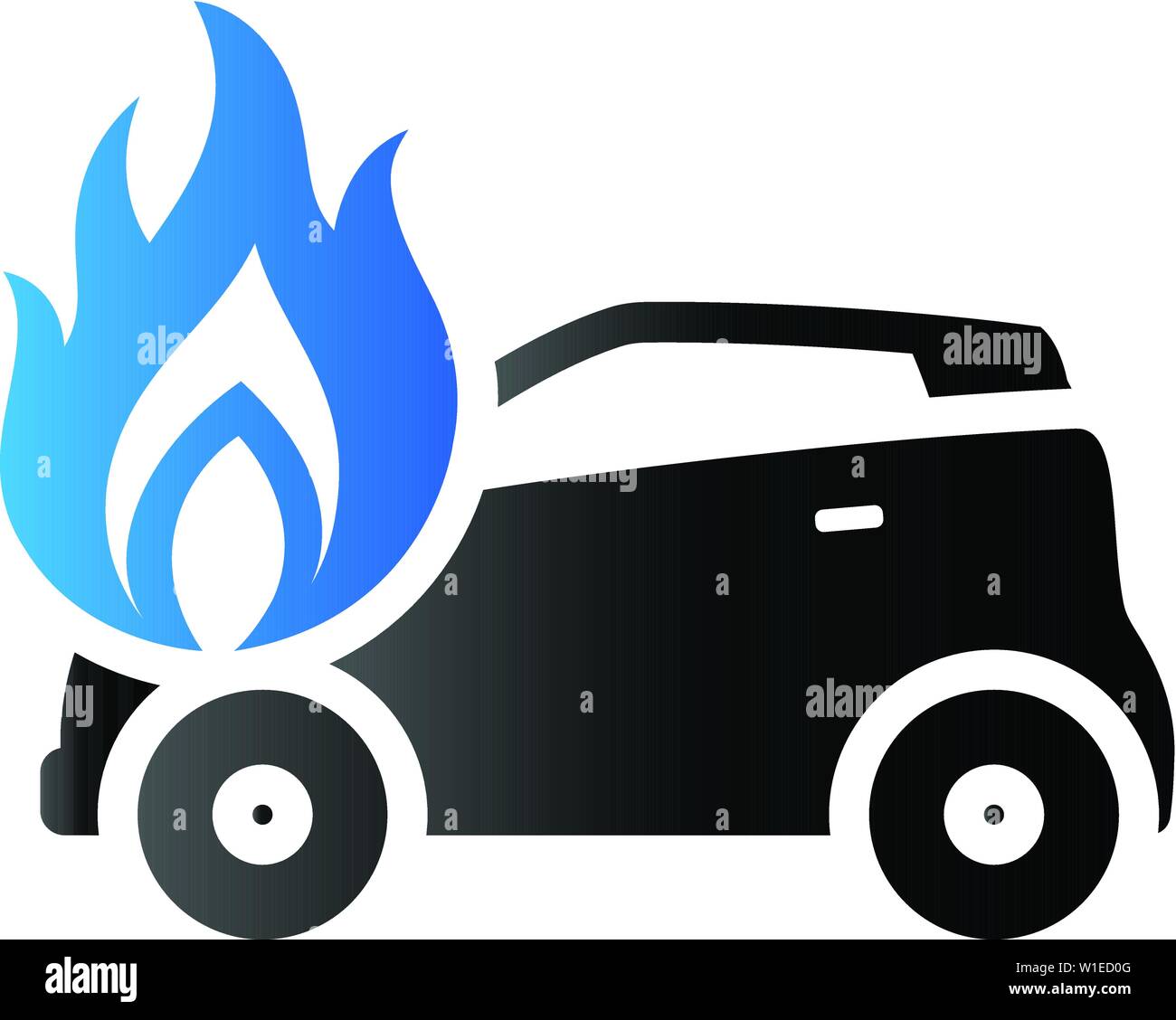 Car on fire icon in duo tone color. Automotive accident accident Stock ...