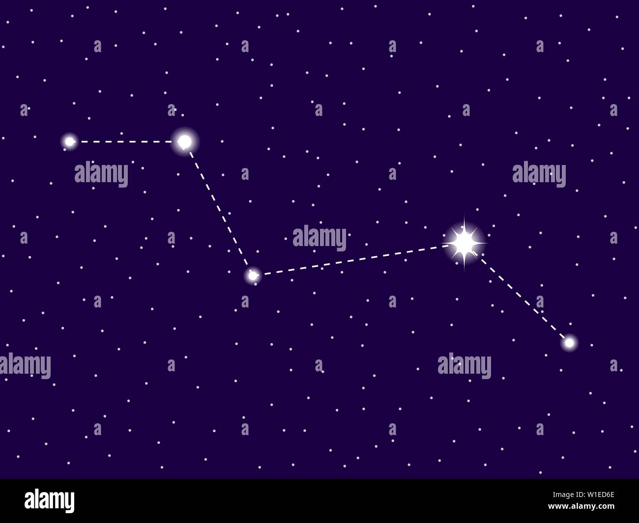 Vulpecula constellation. Starry night sky. Cluster of stars and ...