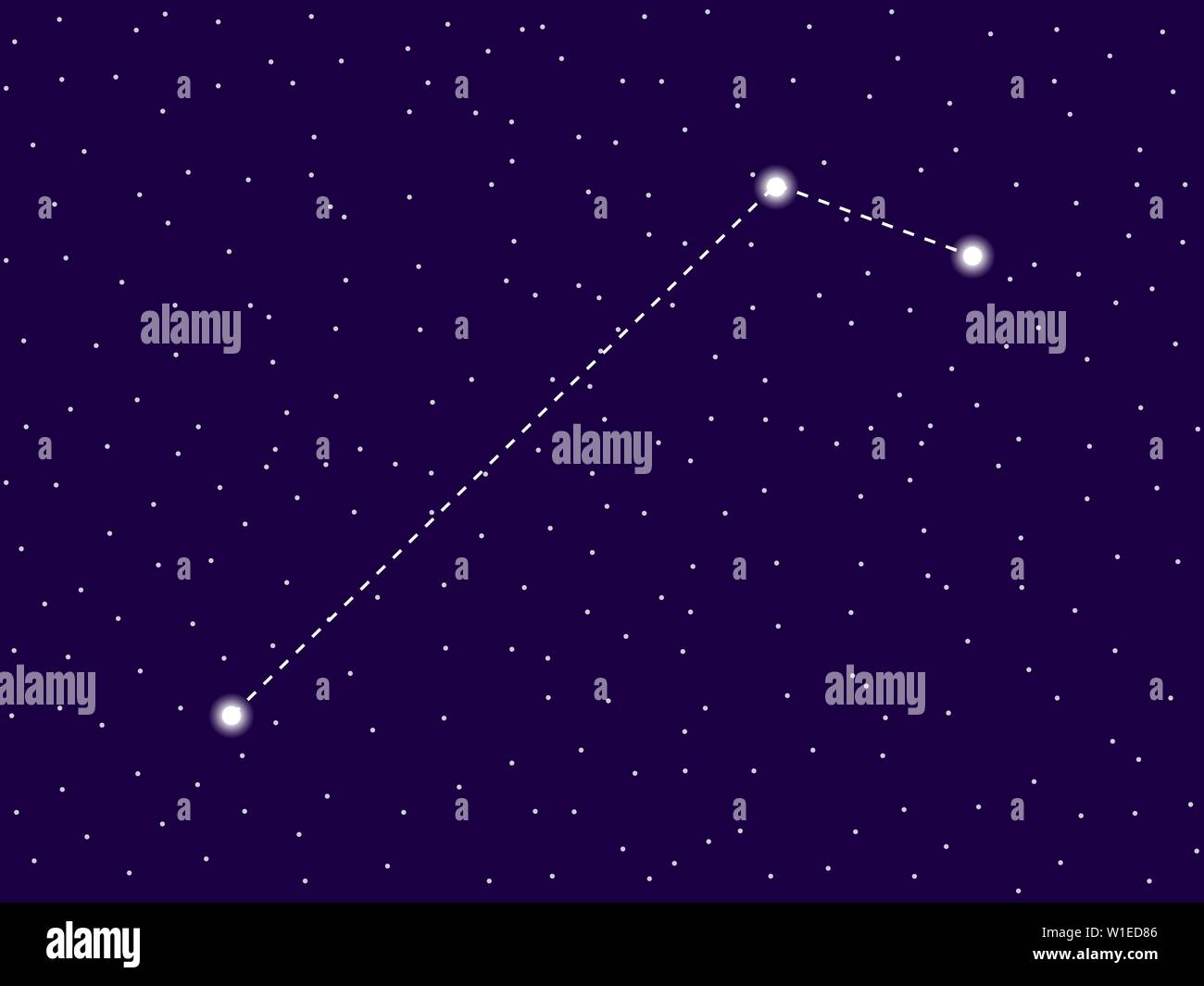 Equuleus constellation. Starry night sky. Cluster of stars and galaxies ...