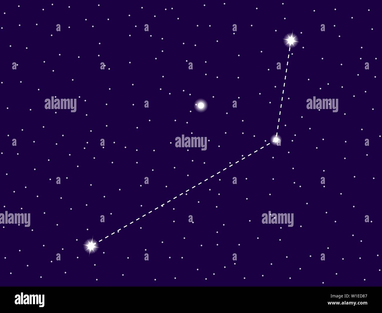 Pictor constellation. Starry night sky. Cluster of stars and galaxies ...