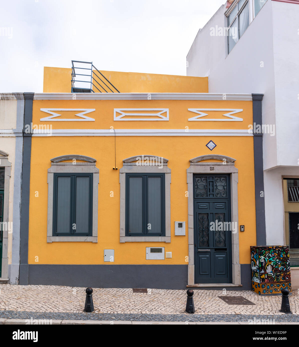 View of the typical beautiful architecture on buildings of portuguese ...