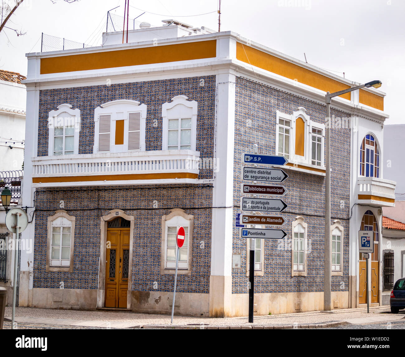 View of the typical beautiful architecture on buildings of portuguese ...