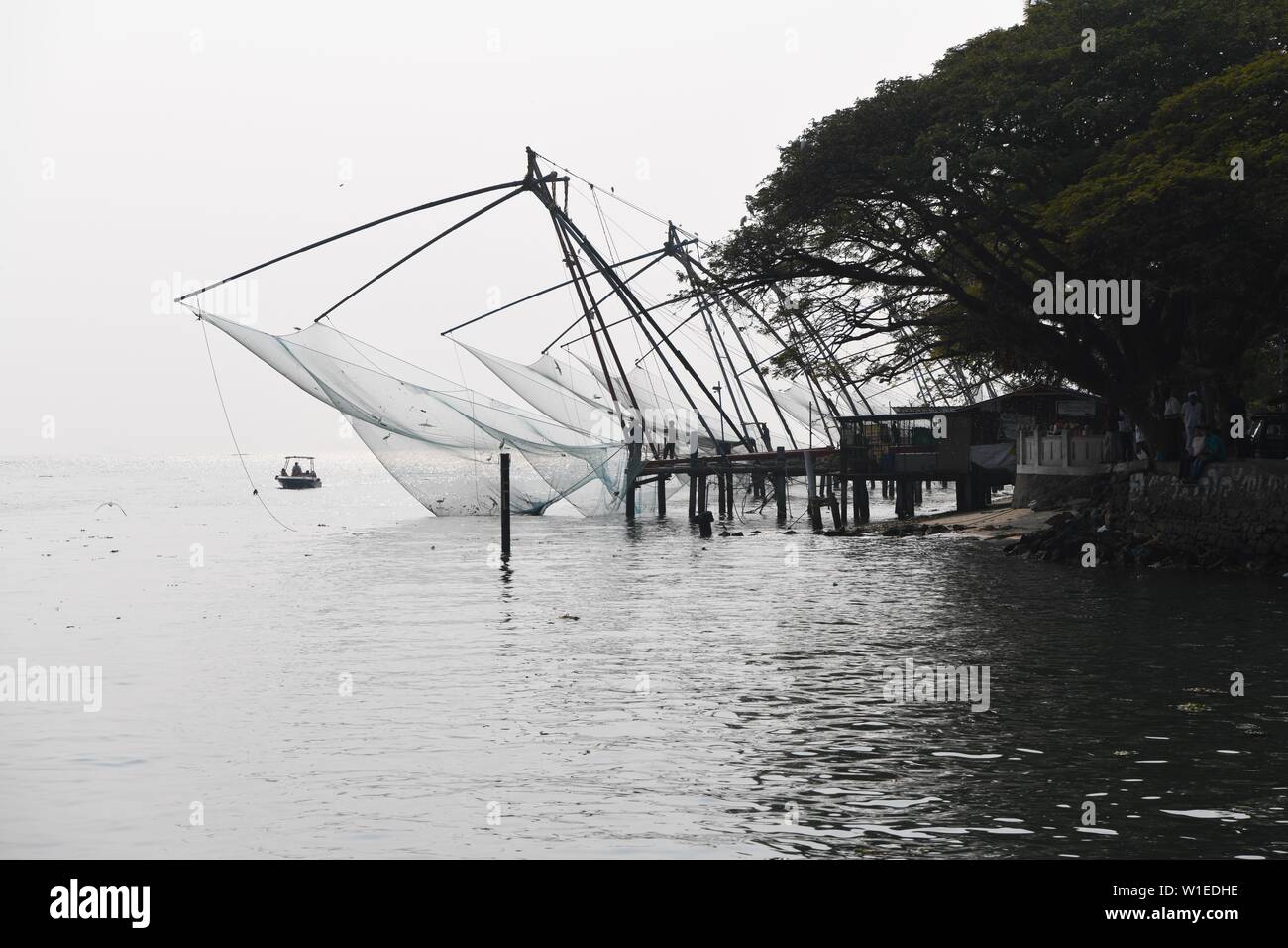 The Chinese fishing nets at Fort Kochi (Cochin), Kerala, India Stock ...