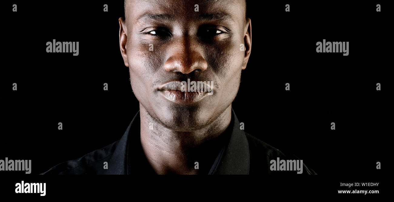 Black man dark african shadow hi-res stock photography and images - Alamy