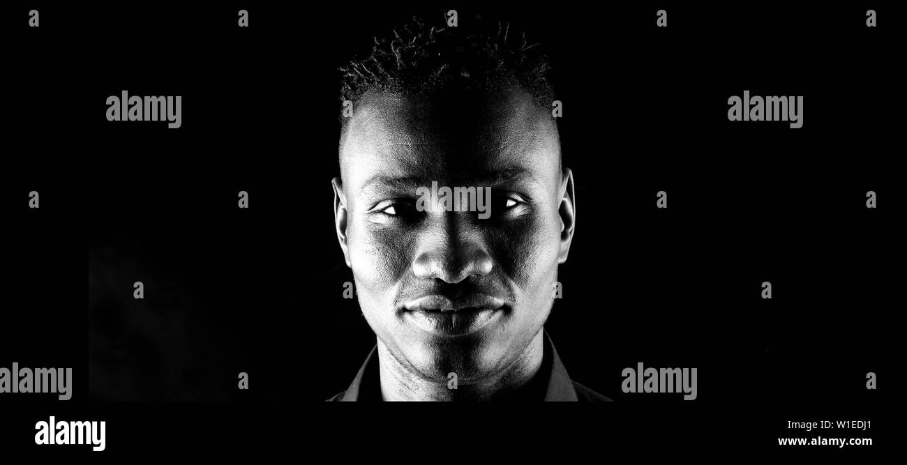 Serious thoughtful guy portrait Black and White Stock Photos & Images ...