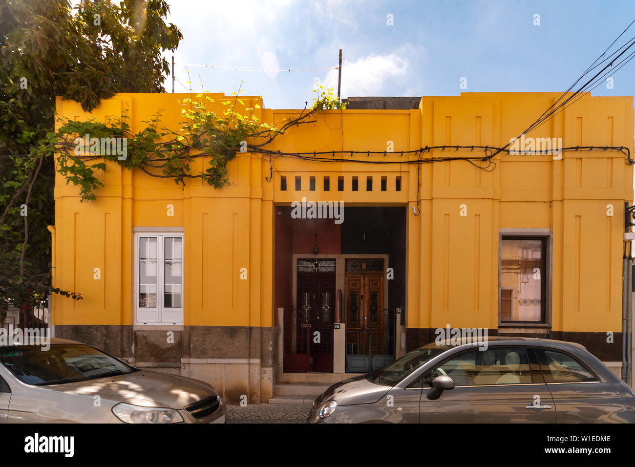 View of the typical beautiful architecture on buildings of portuguese ...